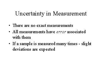 Uncertainty in Measurement